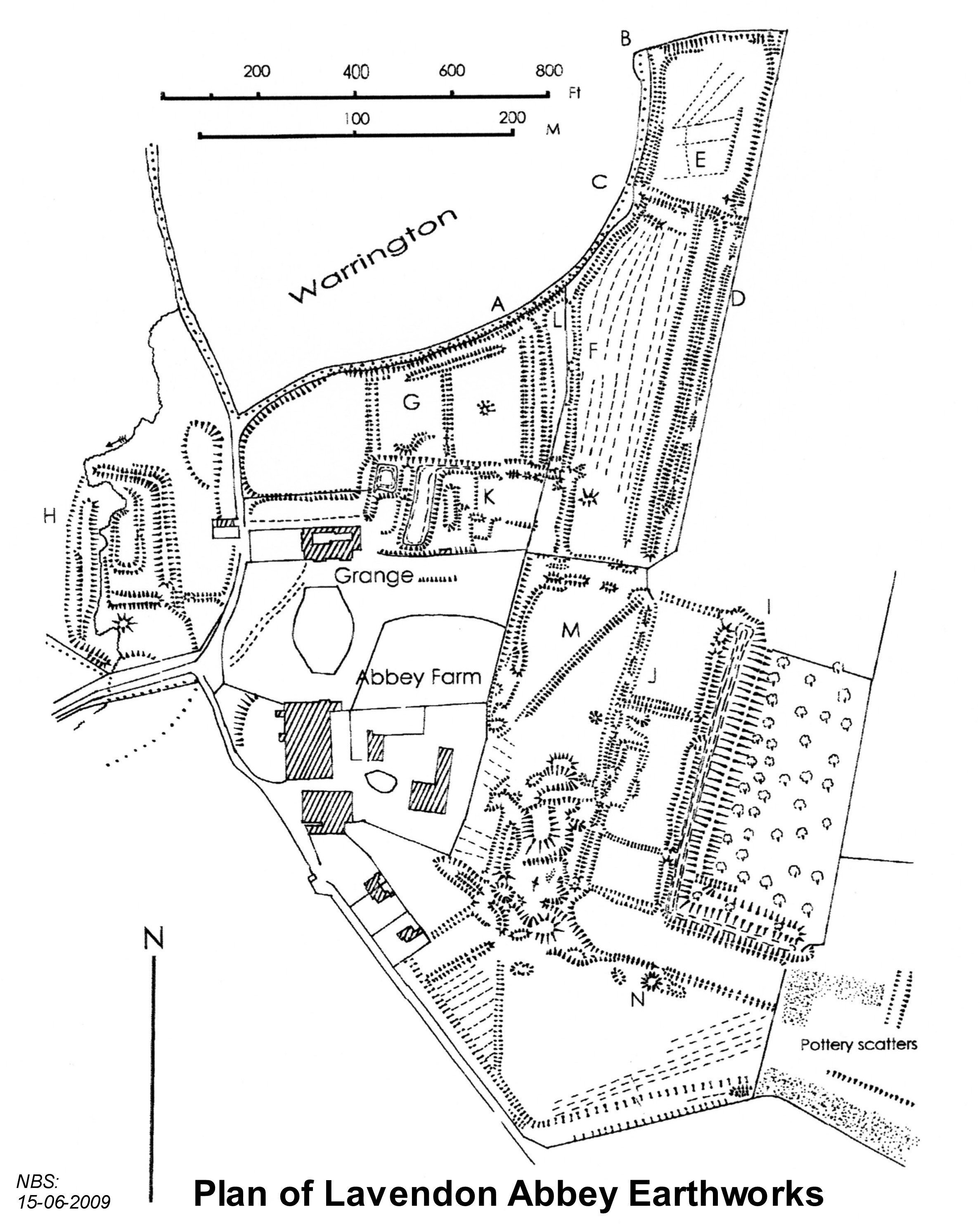 Lavendon Abbey Earthworks extracted plan | Lavendon Connection