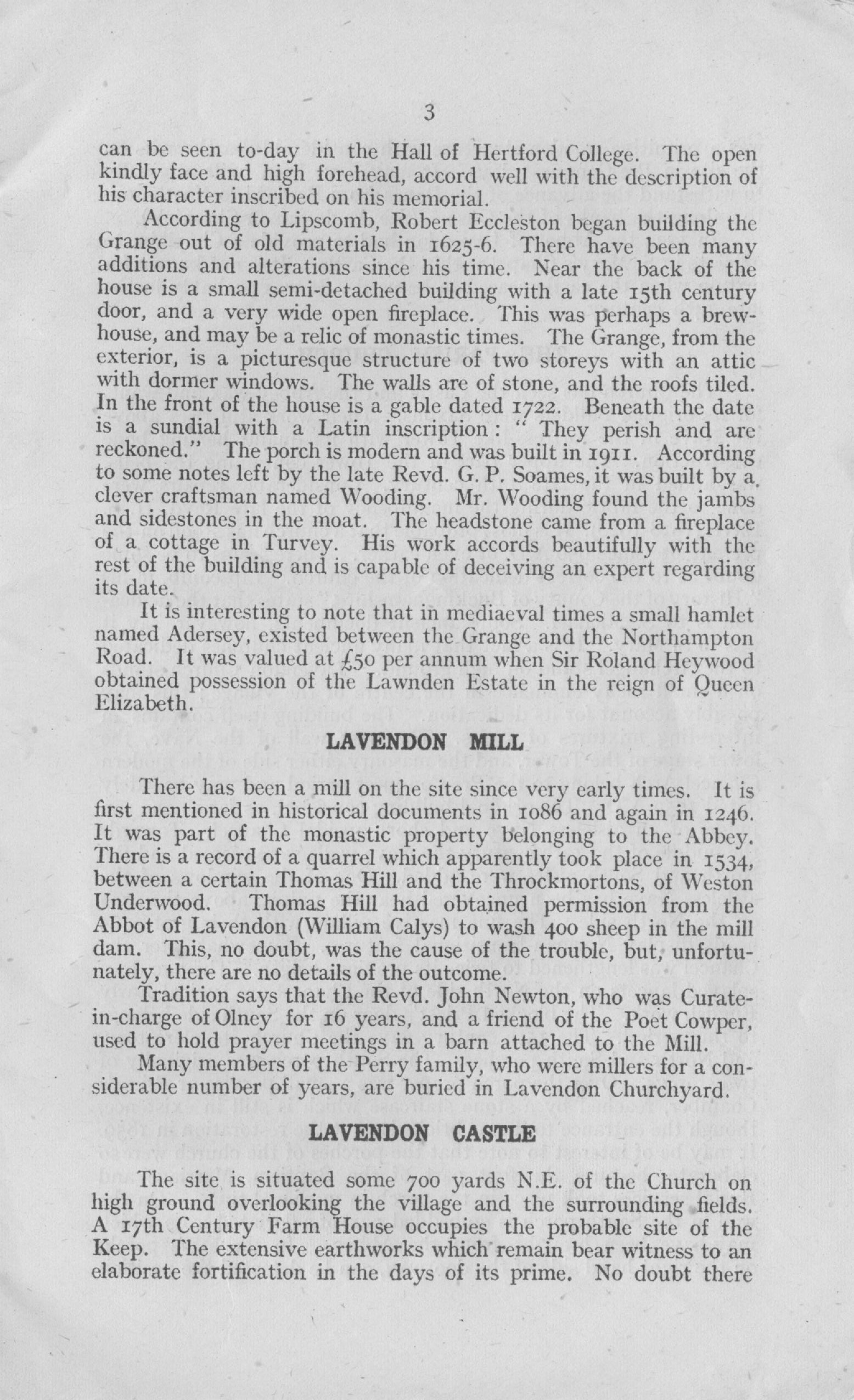 History of the Village of Lavendon | Lavendon Connection