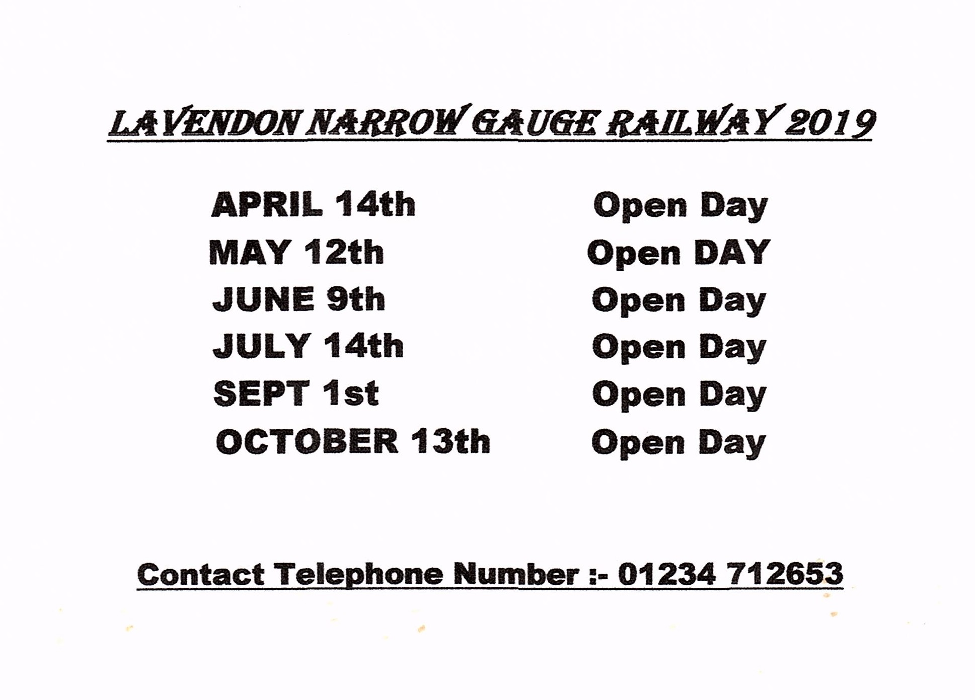 Lavendon Narrow Gauge Railway – Open Days | Lavendon Connection